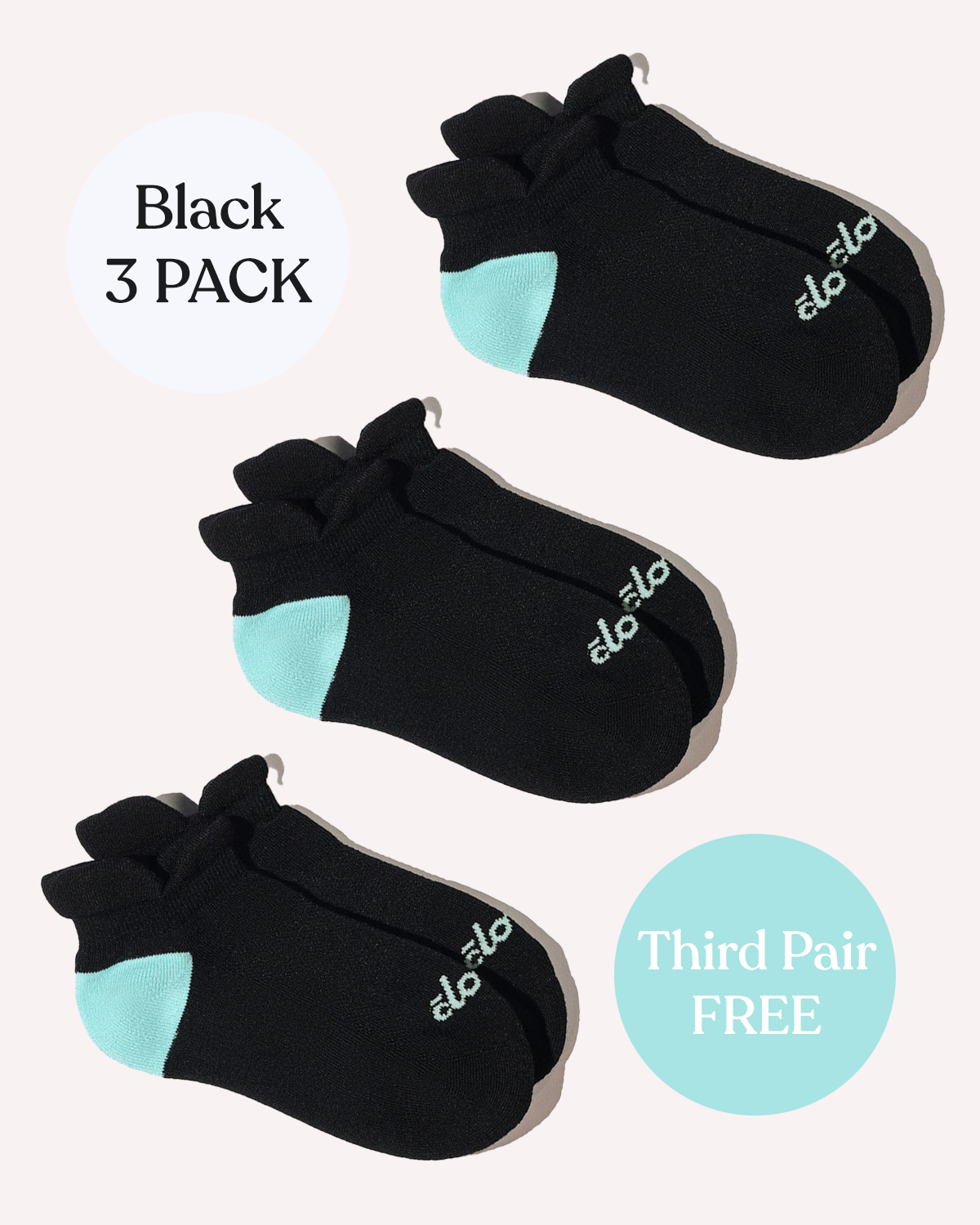 Clove Ankle SOCK (3pk) - Black