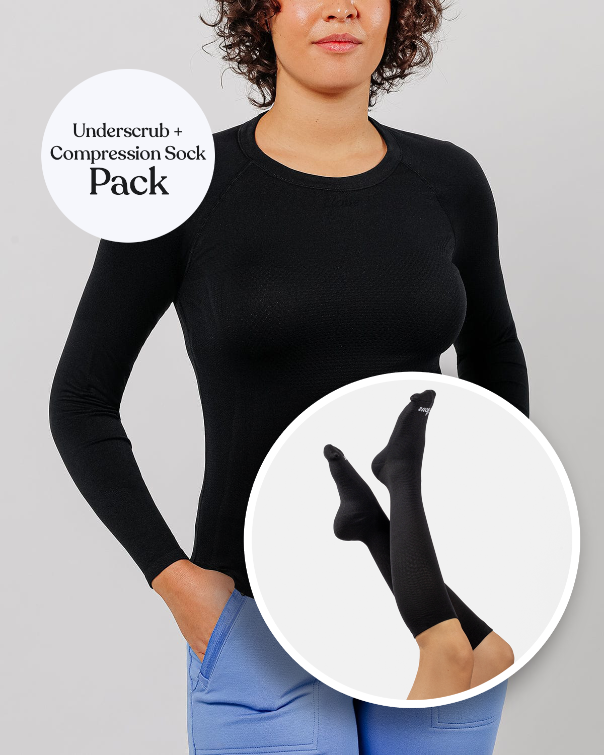 Underscrub + Compression Sock Pack - Black